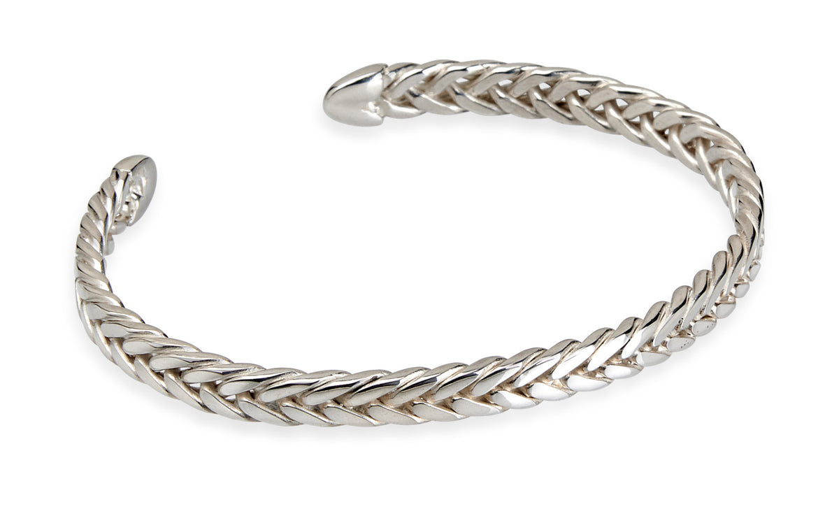 RT Braided Bracelet, Sterling Silver | Rusty Brown