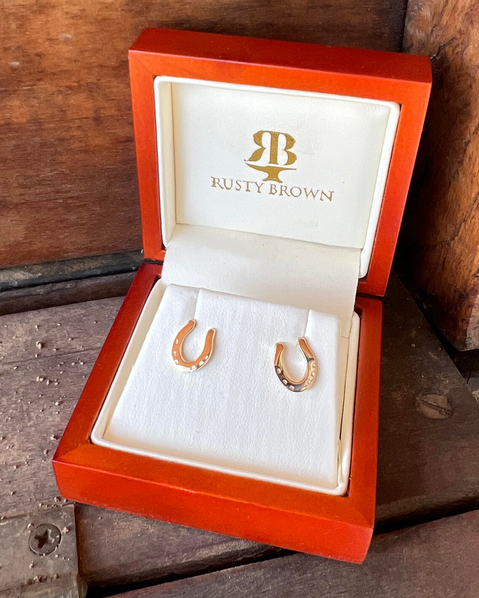 Sliding Plate Earrings, 14k Gold | Rusty Brown
