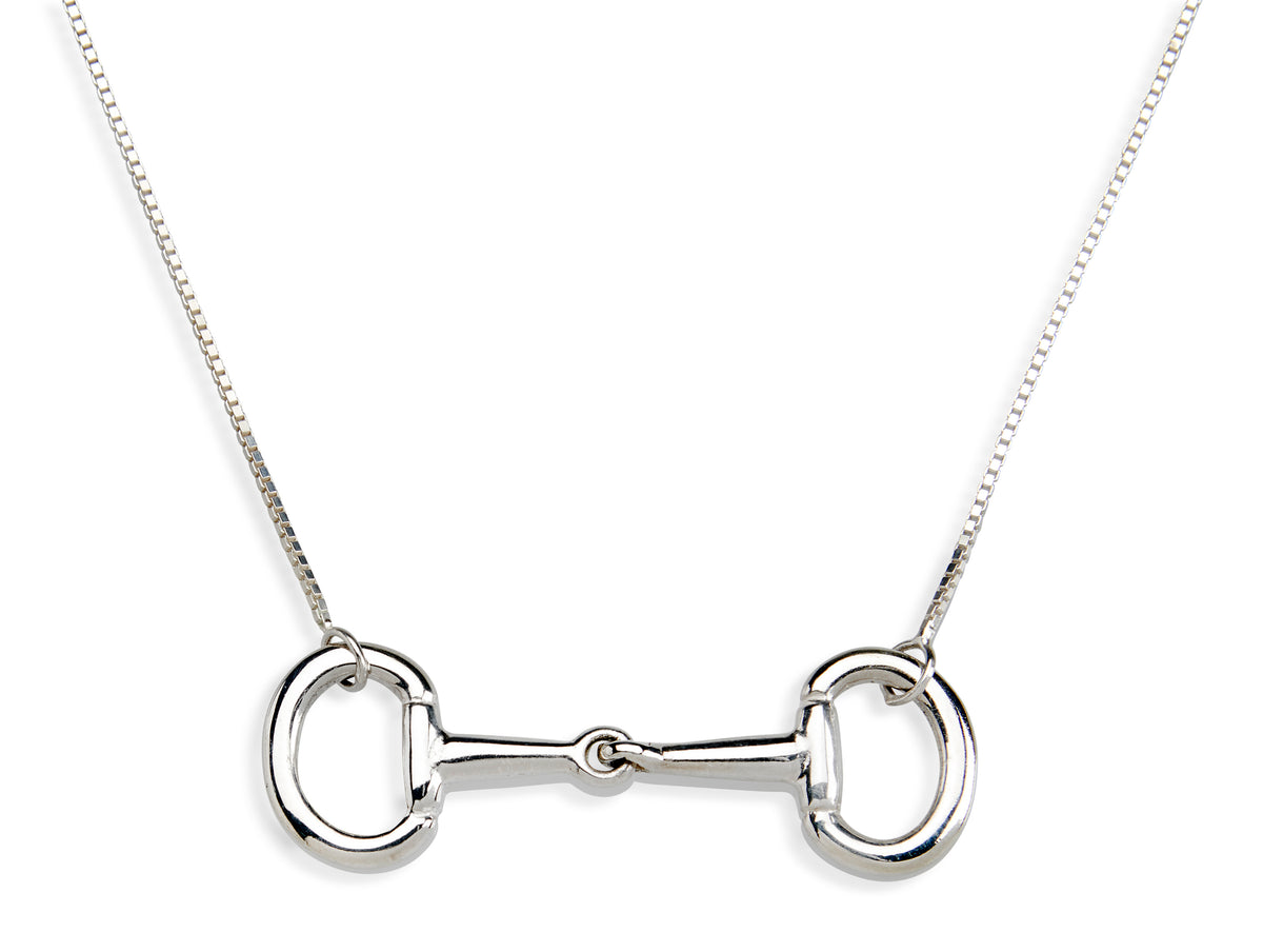 Large Snaffle Bit Necklace - Hinged, Sterling Silver | Rusty Brown