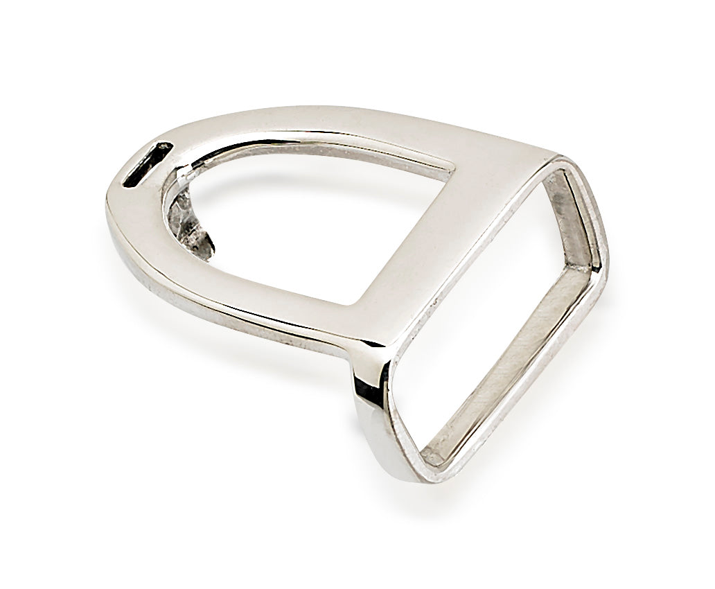English Stirrup Belt Buckle, Sterling Silver | Rusty Brown