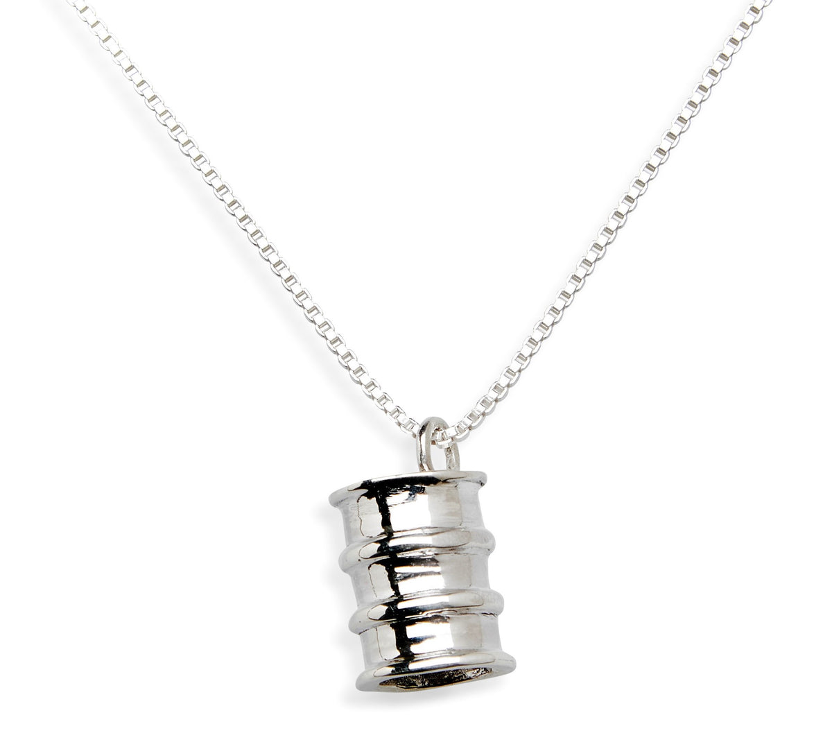 Rusty Barrel Necklace, Sterling Silver | Rusty Brown