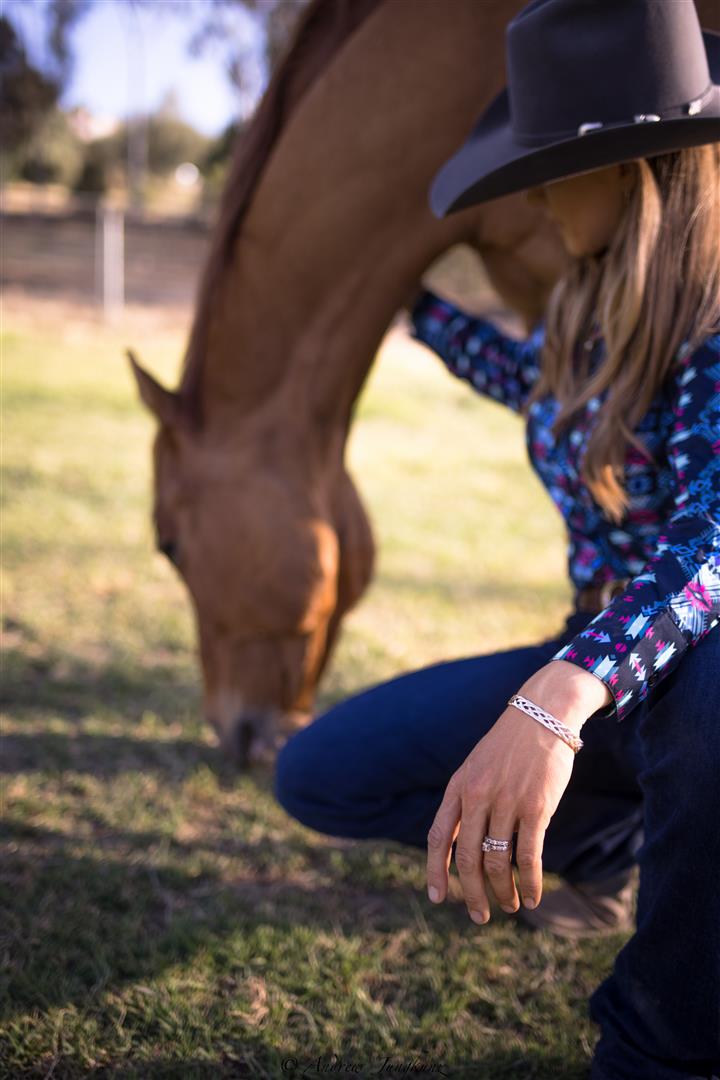Braided Bracelet, Sterling Silver | Rusty Brown